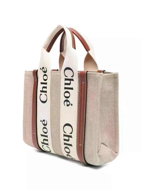 Chloé Small Woody Logo-print Tote Bag - Neutrals