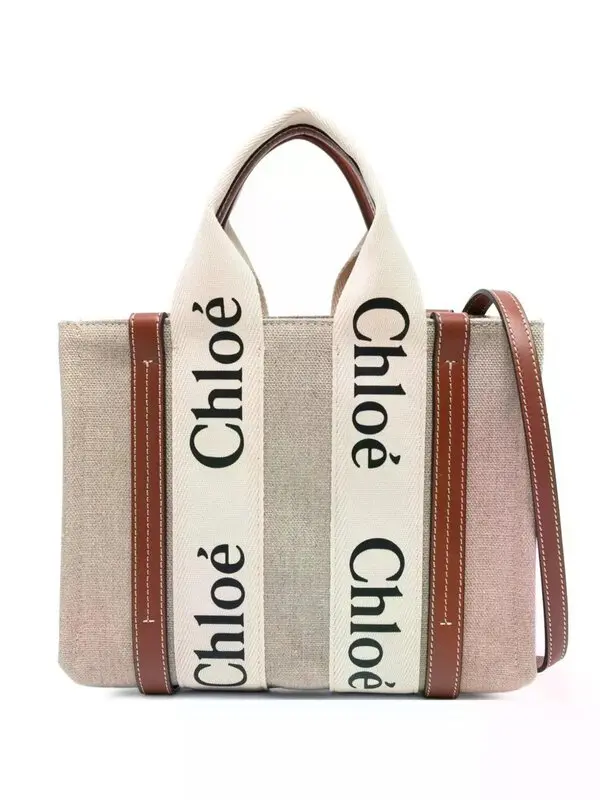 Chloé Small Woody Logo-print Tote Bag - Neutrals