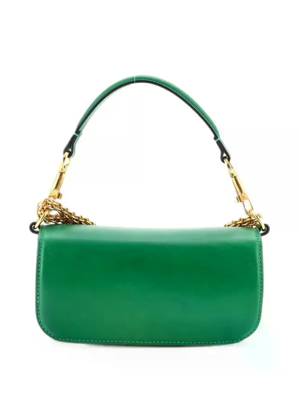 Valentino Garavani Vlogo Loco Flap Leather Small Shoulder Bag - Green