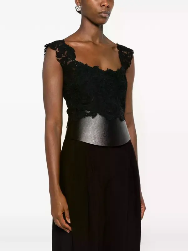 Ermanno Scervino Lace-overlay Scalloped-edge Top