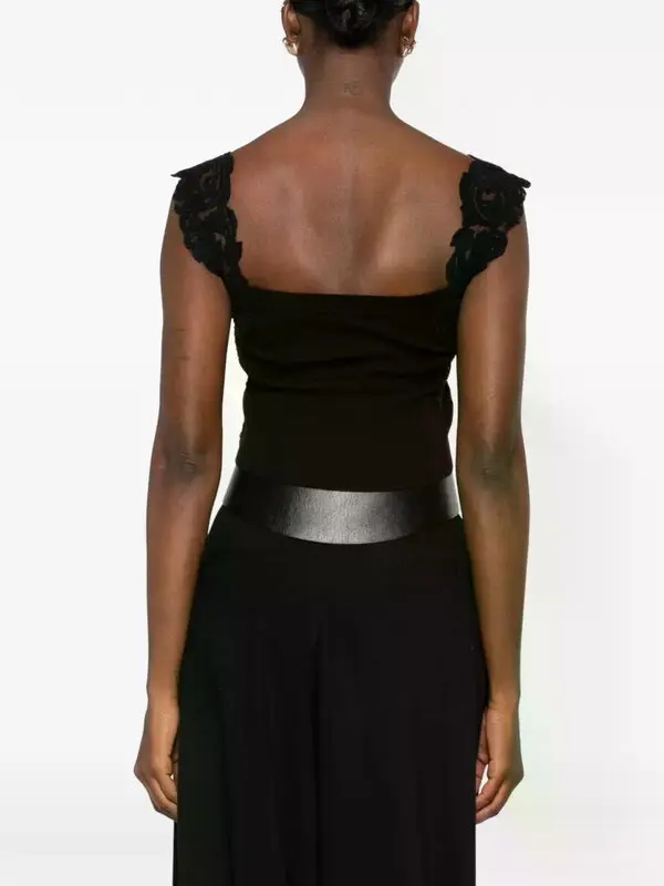 Ermanno Scervino Lace-overlay Scalloped-edge Top