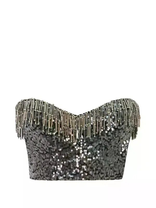 GEMY MAALOUF Beaded Sequin-embellished Top