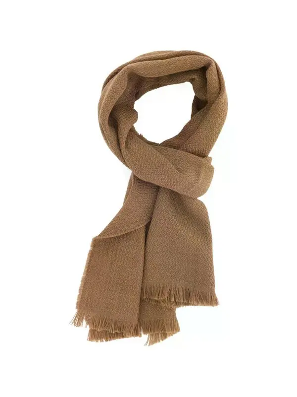 Boggi Milano Scarf With Knitted-motif In Wool