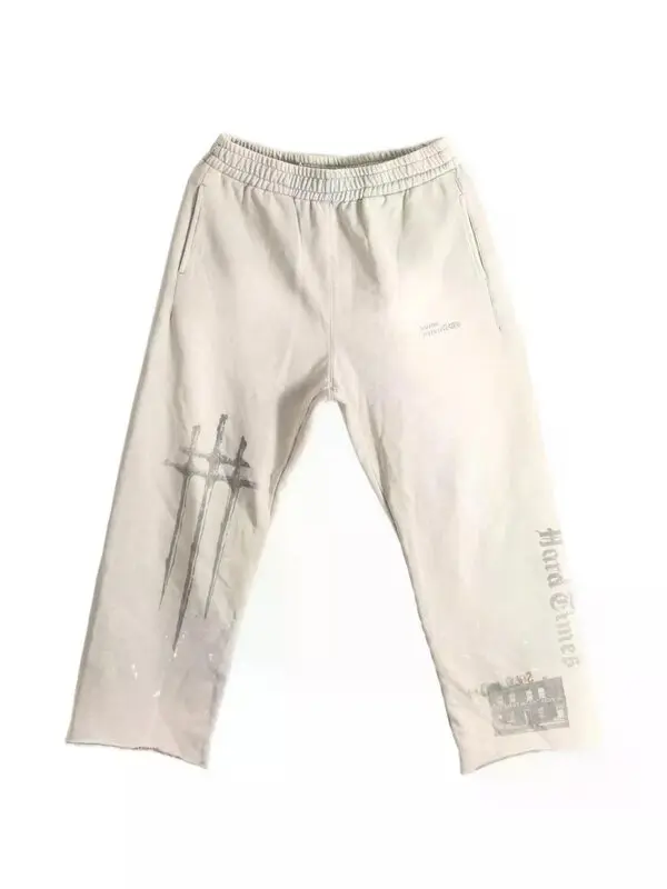 SAITOS Sword Graphic-print Raw-cut Track Pants