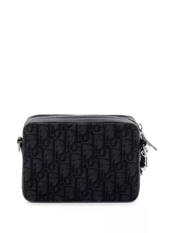 Dior Double Zip Pouch Oblique Canvas Crossbody Bag