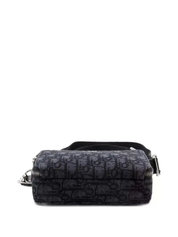 Dior Double Zip Pouch Oblique Canvas Crossbody Bag