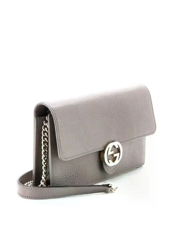 Gucci Interlocking Wallet On Chain Leather Crossbody Bag