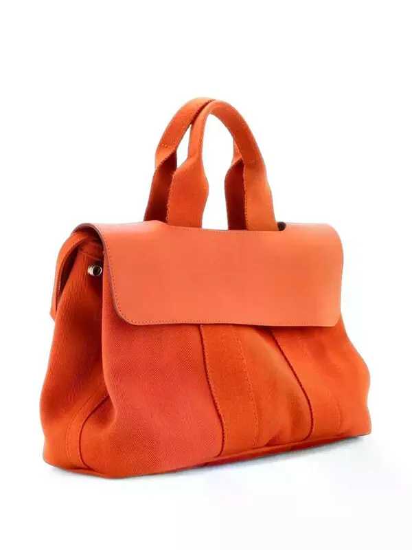 Hermès Valparaiso Bag Toile And Leather Pm Tote Bag - Orange