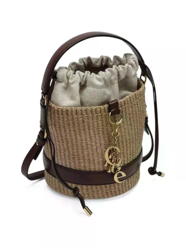 Chloé Charms Woven Bucket Bag - Neutrals