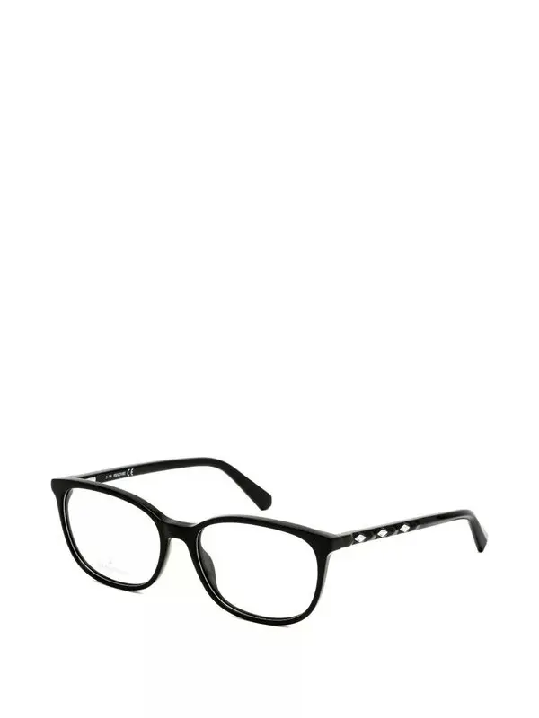 SWAROVSKI Crystal-embellished Rectangle-frame Glasses - Black