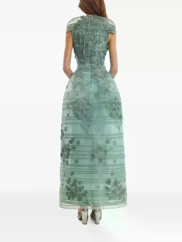 GEMY MAALOUF Off-shoulder Embroidered Midi Dress