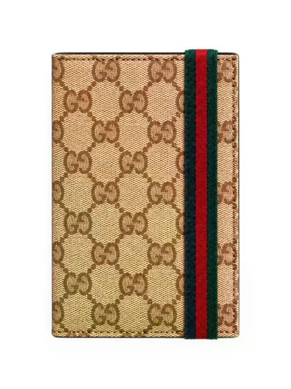Gucci Gg Supreme Web-stripe Wallet - Neutrals