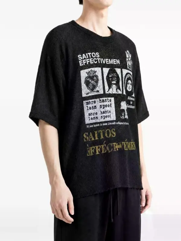 SAITOS Graphic-print Terry-cloth T-shirt