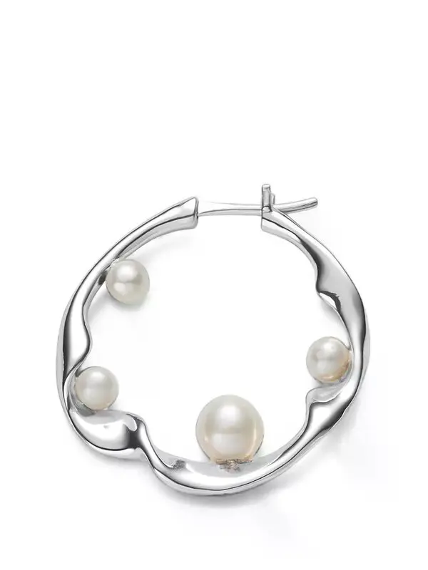 MARIA BLACK Flow Pearl-embellished Hoop Earring