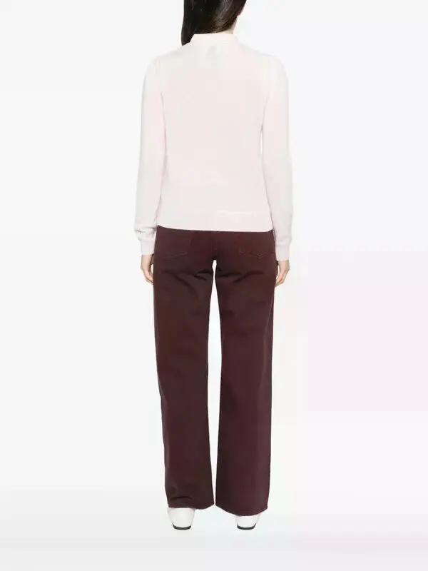 ALLUDE Button-up Knitted Polo Top