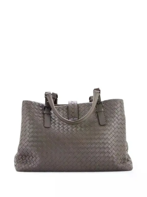 Bottega Veneta Roma Bag Intrecciato Nappa Medium Tote Bag - Grey