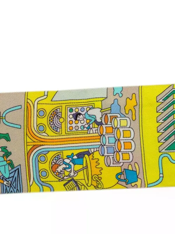 Hermès 1980-2000 La Maison Des Carres Twilly Silk Scarf Scarves