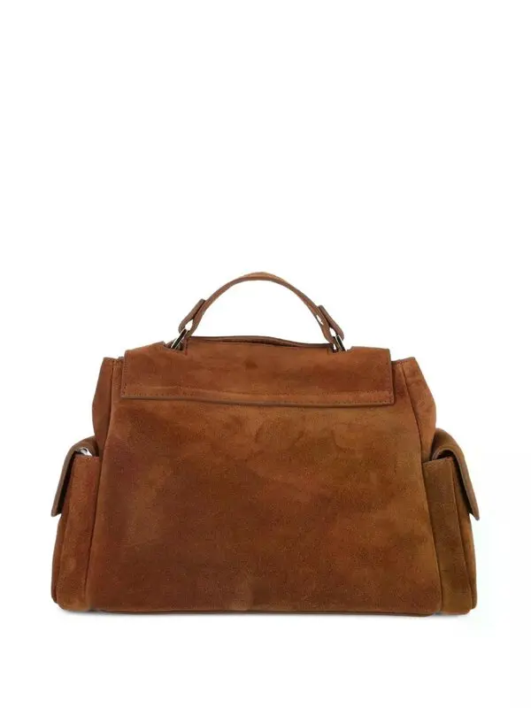 Orciani Small Sveva Cargo Leather Tote Bag - Brown