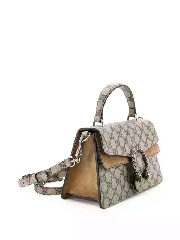 Gucci Dionysus Convertible Top Handle Bag Gg Coated Canvas Small Satchel - Brown