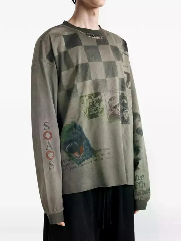 SAITOS Public Image Distressed Long-sleeve T-shirt