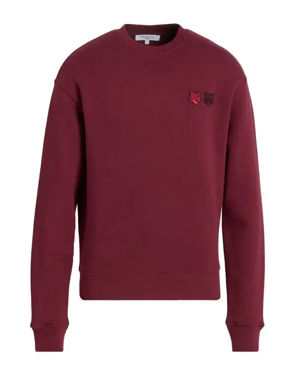 Maison Kitsuné Sweatshirt Burgundy Size Cotton