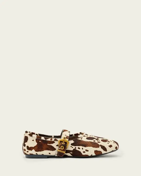 ALLSAINTS Sabine Cowhide Leather Ballet Flats - Print
