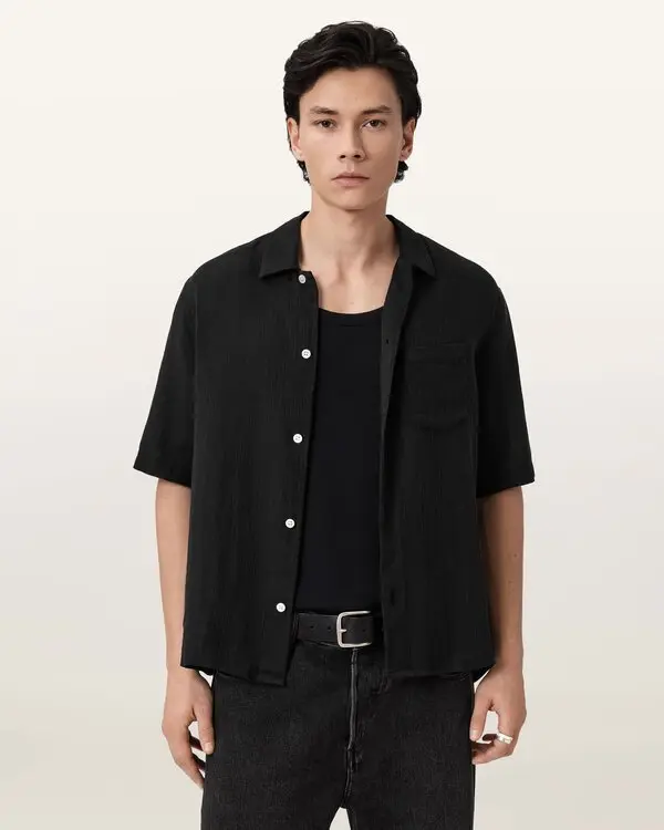 ALLSAINTS Bale Short Sleeve Shirt - Black