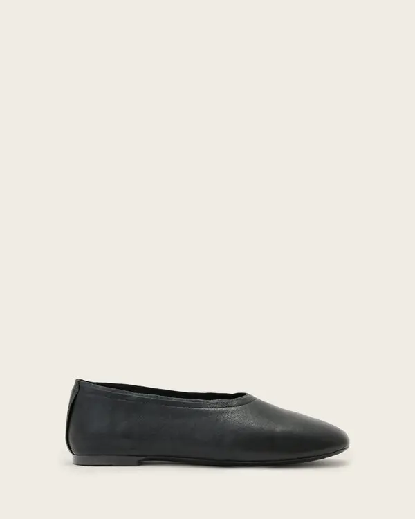 ALLSAINTS Hailee Leather Ballet Flats - Black