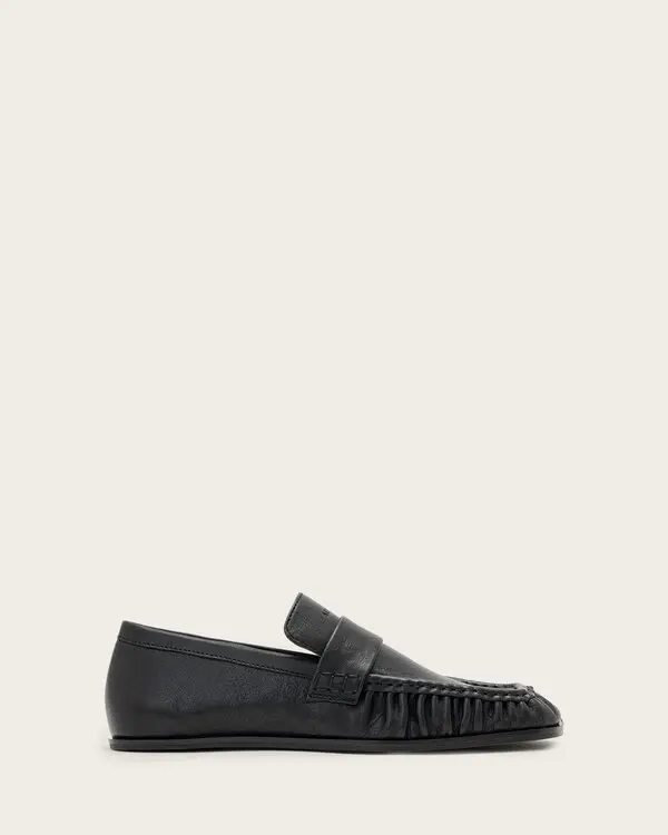 ALLSAINTS Julie Studded Leather Loafers - Black