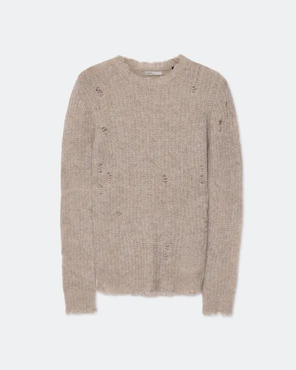 ALLSAINTS Parx Distressed Alpaca-blend Sweater - Grey