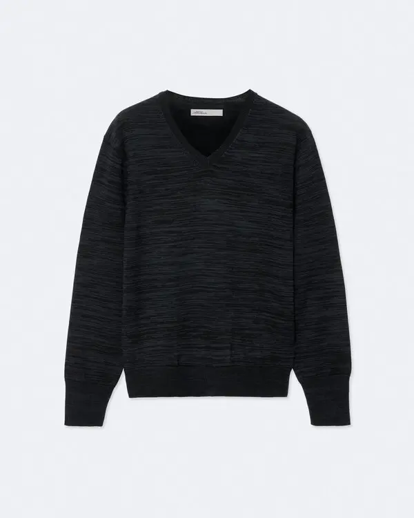 ALLSAINTS Beton Merino Wool V-neck Sweater - Black/grey
