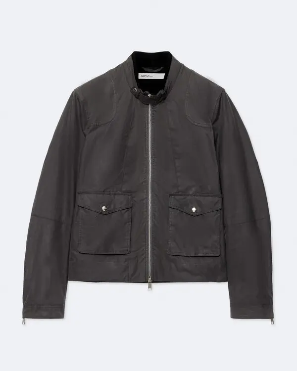 ALLSAINTS Kirk Waxed-cotton Racer Jacket - Grey
