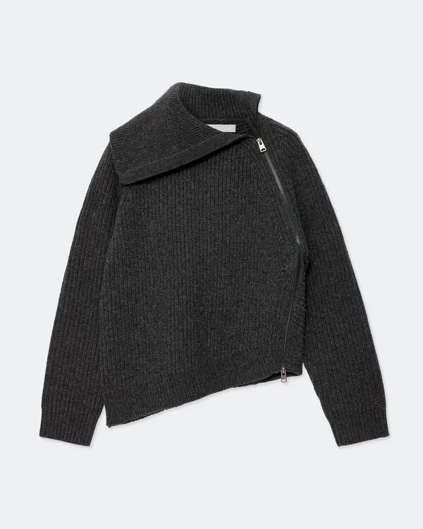ALLSAINTS Cleo Relaxed-fit Funnel-neck Sweater - Grey