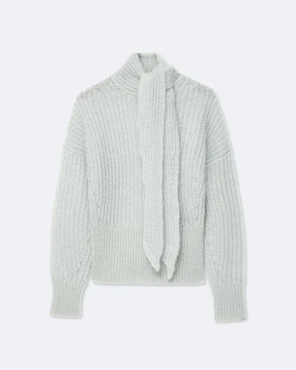 ALLSAINTS Etty Bow-detail Knitted Sweater - Blue