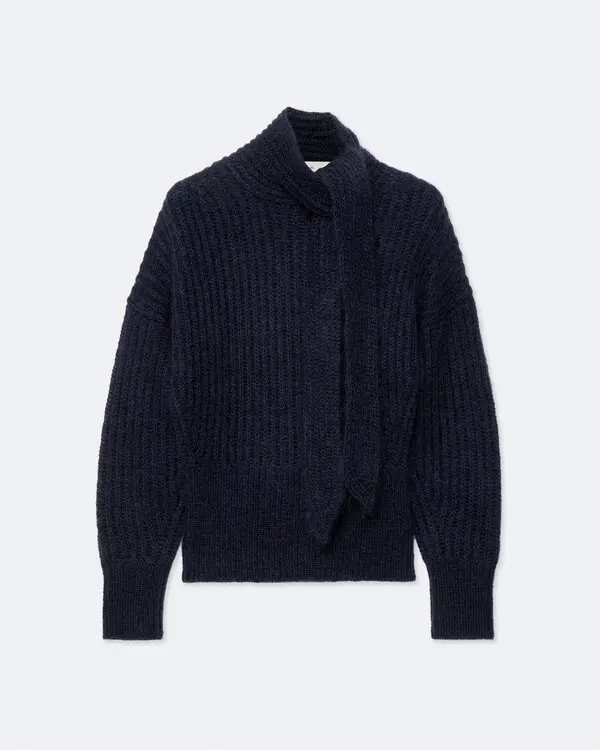 ALLSAINTS Etty Bow-detail Knitted Sweater - Blue