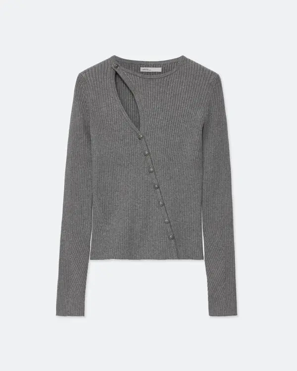ALLSAINTS Cruz Asymmetric Button-front Cardigan - Grey