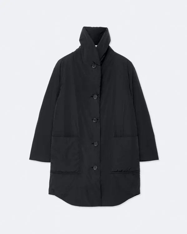ALLSAINTS Darcie Nylon Shawl-collar Cocoon Coat