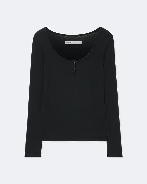 ALLSAINTS Jules Slim-fit Cotton Henley Top - Black