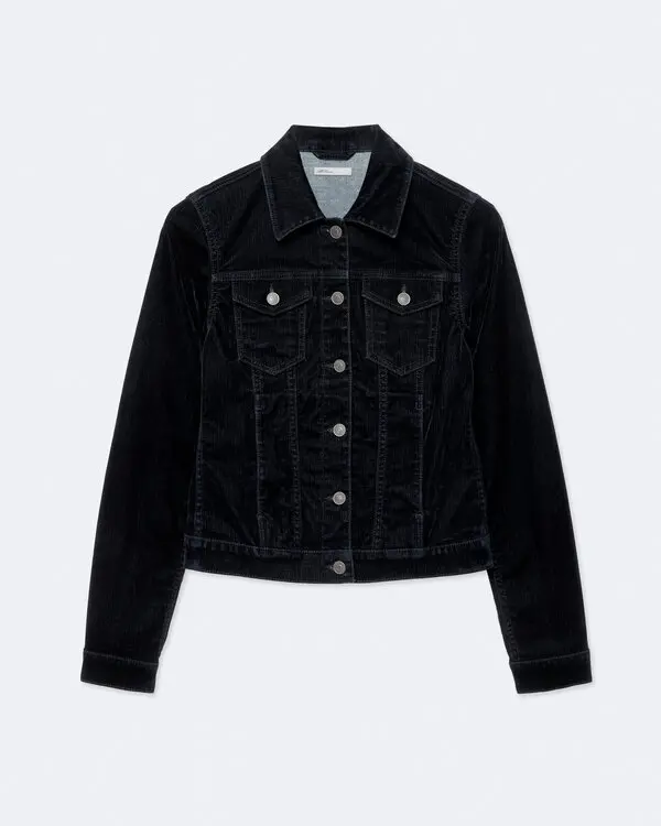 ALLSAINTS Fitted Flocked Denim Trucker Jacket