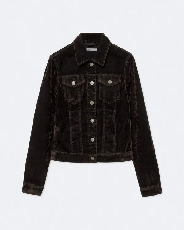ALLSAINTS Fitted Flocked Denim Trucker Jacket