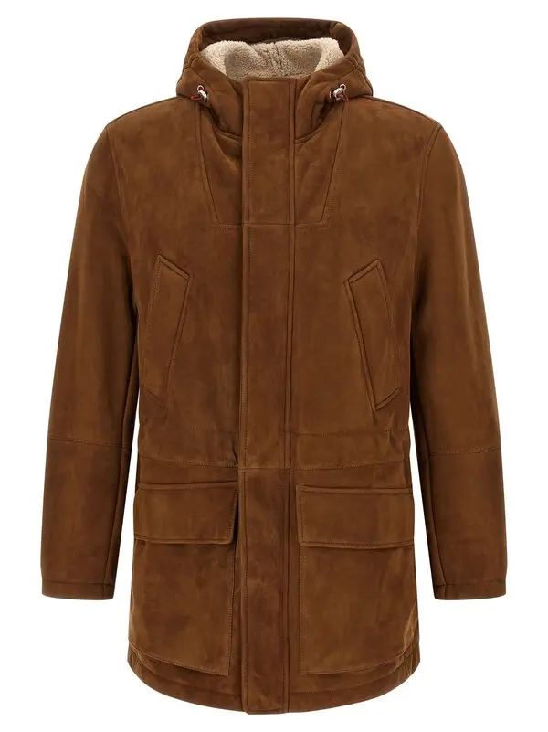Brunello Cucinelli Suede Parka - Brown