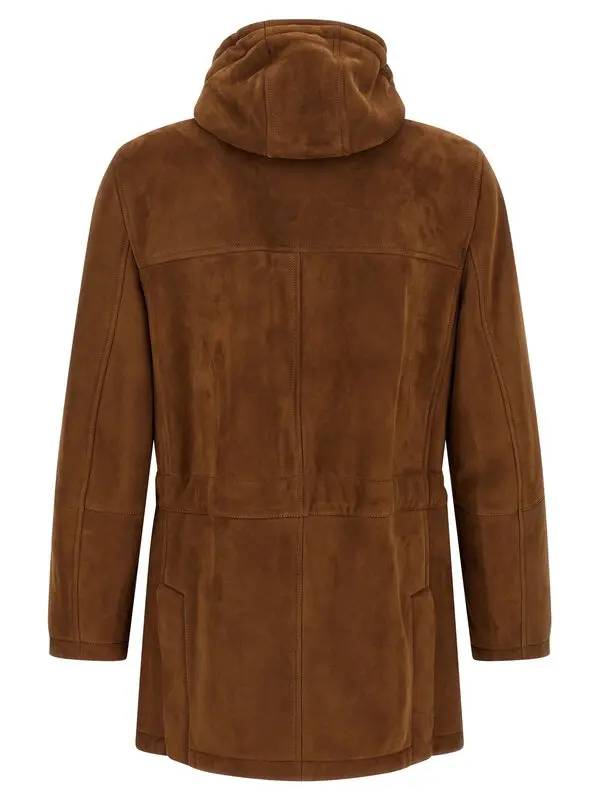 Brunello Cucinelli Suede Parka - Brown