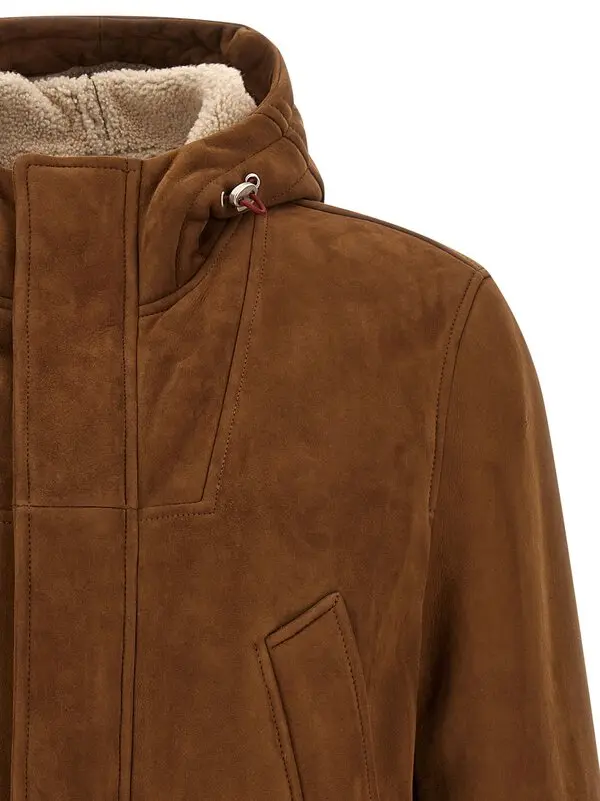 Brunello Cucinelli Suede Parka - Brown