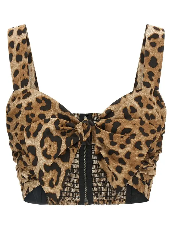 Dolce & Gabbana Sweetheart Neckline Top - Brown