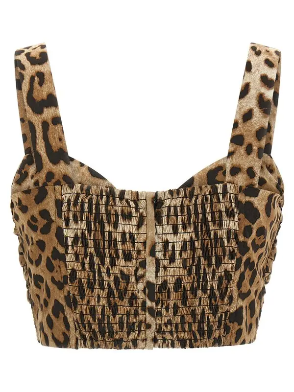 Dolce & Gabbana Sweetheart Neckline Top - Brown
