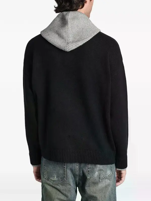 FOUND Layered-hood Sweater