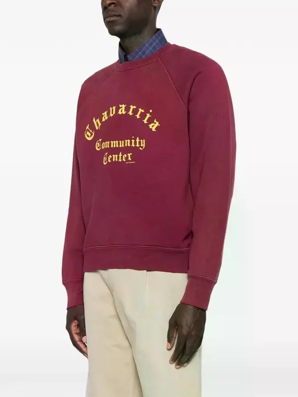 WILLY CHAVARRIA Logo-print Raglan-sleeve Sweater