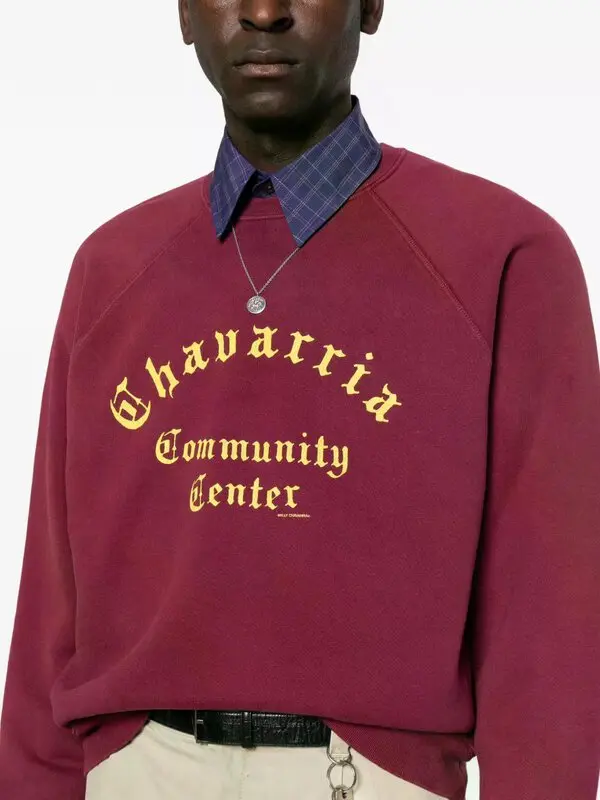 WILLY CHAVARRIA Logo-print Raglan-sleeve Sweater