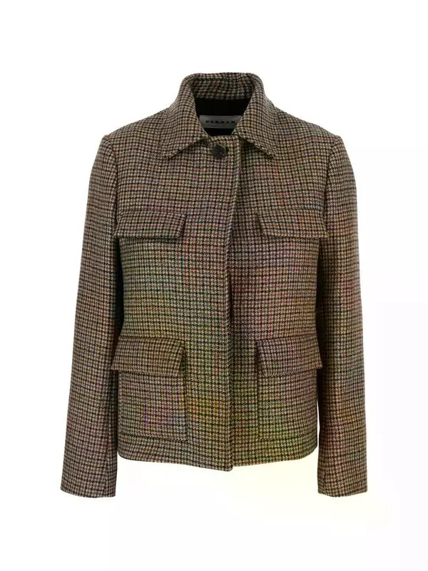 P.a.r.o.s.h Houndstooth-pattern Wool Jacket