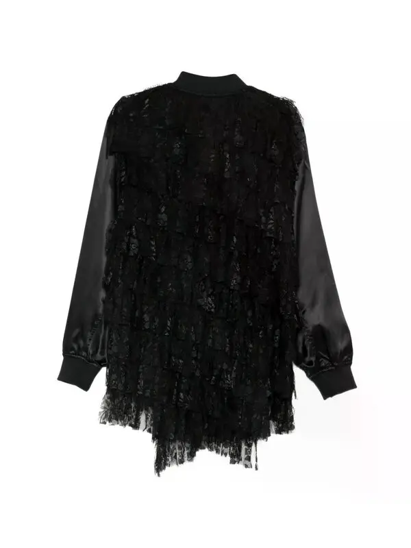 Comme Des Garçons Ruffled Lace-panel Chester Jacket